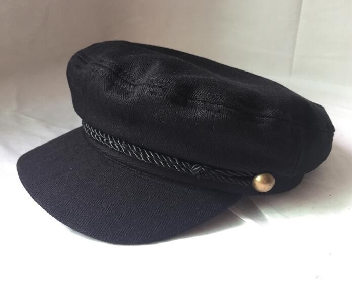 Women cadet cap fashion hat ladies army cap with rope