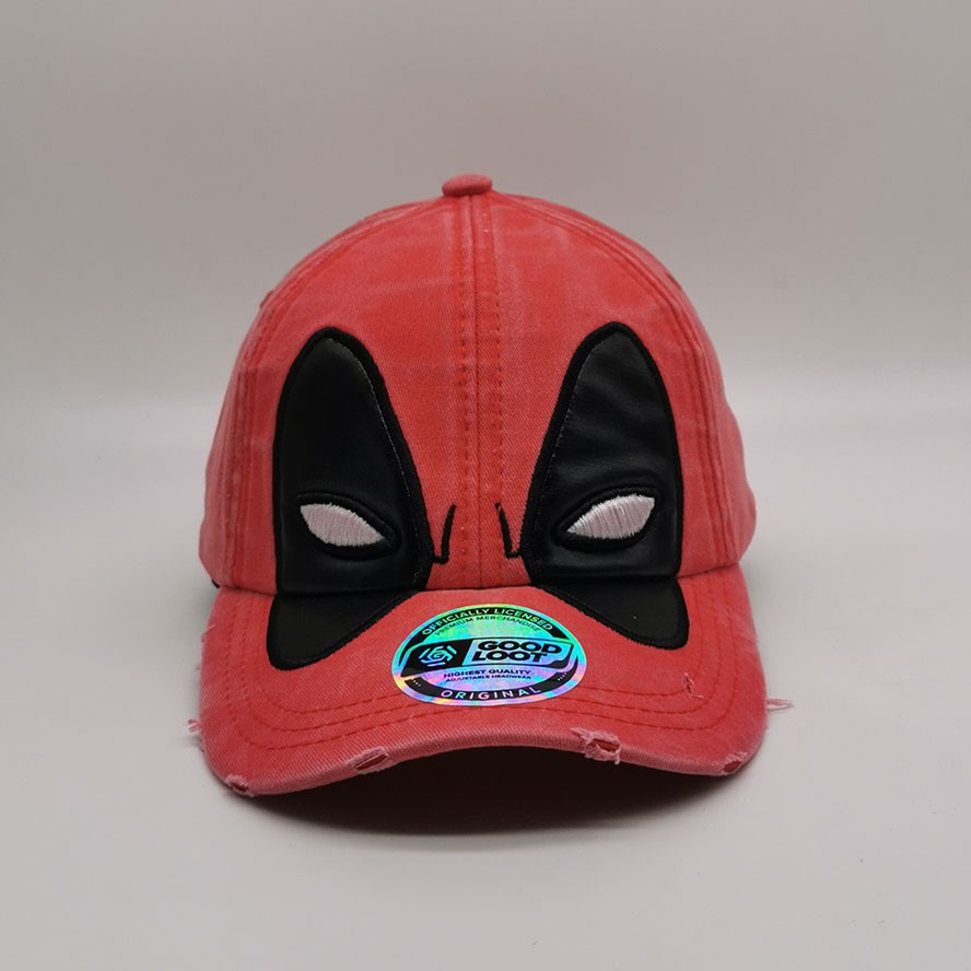 Broken washed style red marvel cap vintage baseball hat
