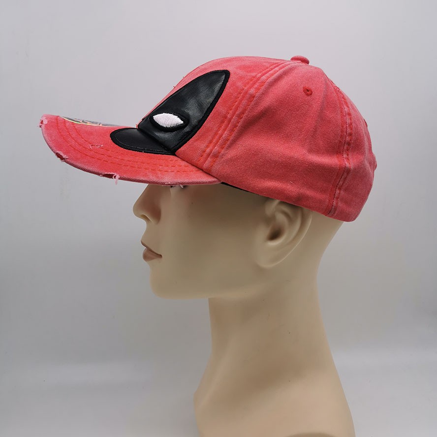 Broken washed style red marvel cap vintage baseball hat